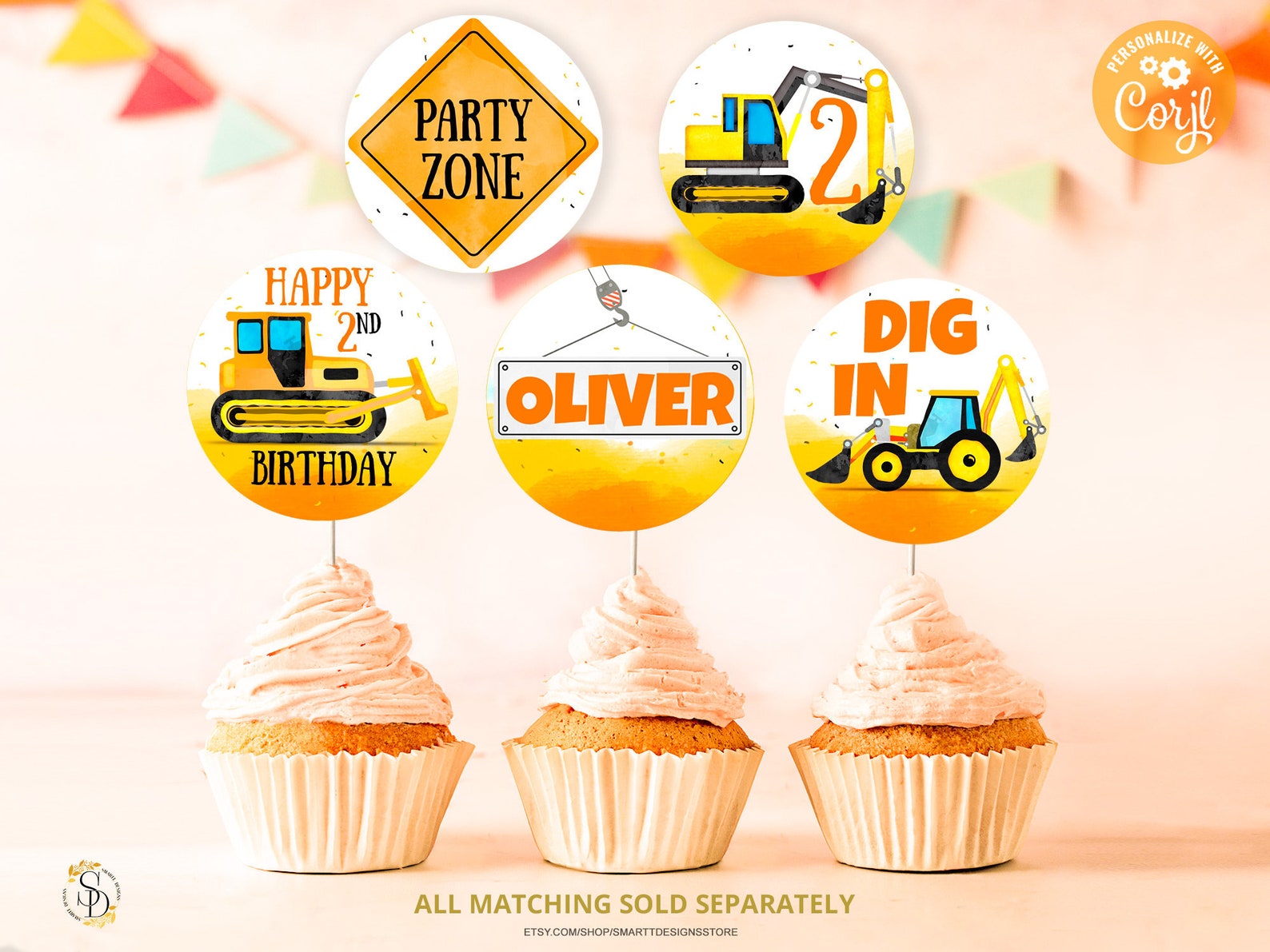 Editable Construction Third Birthday Party Text Invite, 3rd Bulldozer ...