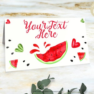 Editable Watermelon Food Label Template, Girl Birthday Decor, Red Sweet ...