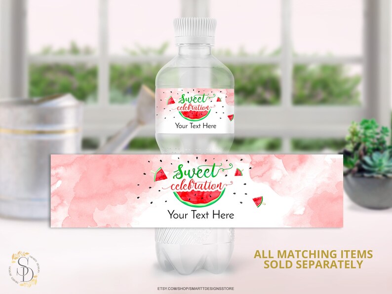 Editable Sweet Melon Summer Party Celebration Bottle Labels - Etsy