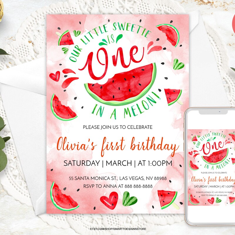 Watermelon Invitation - Etsy