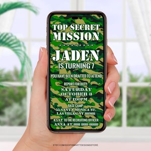 Editable Army Birthday Thank You Tag, Boy Military Party Favor Labels ...