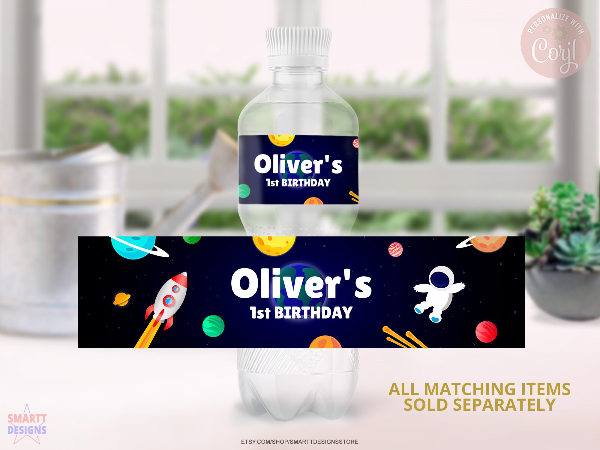 Editable Outer Space Happy Birthday Banner, Personalized Boy First ...