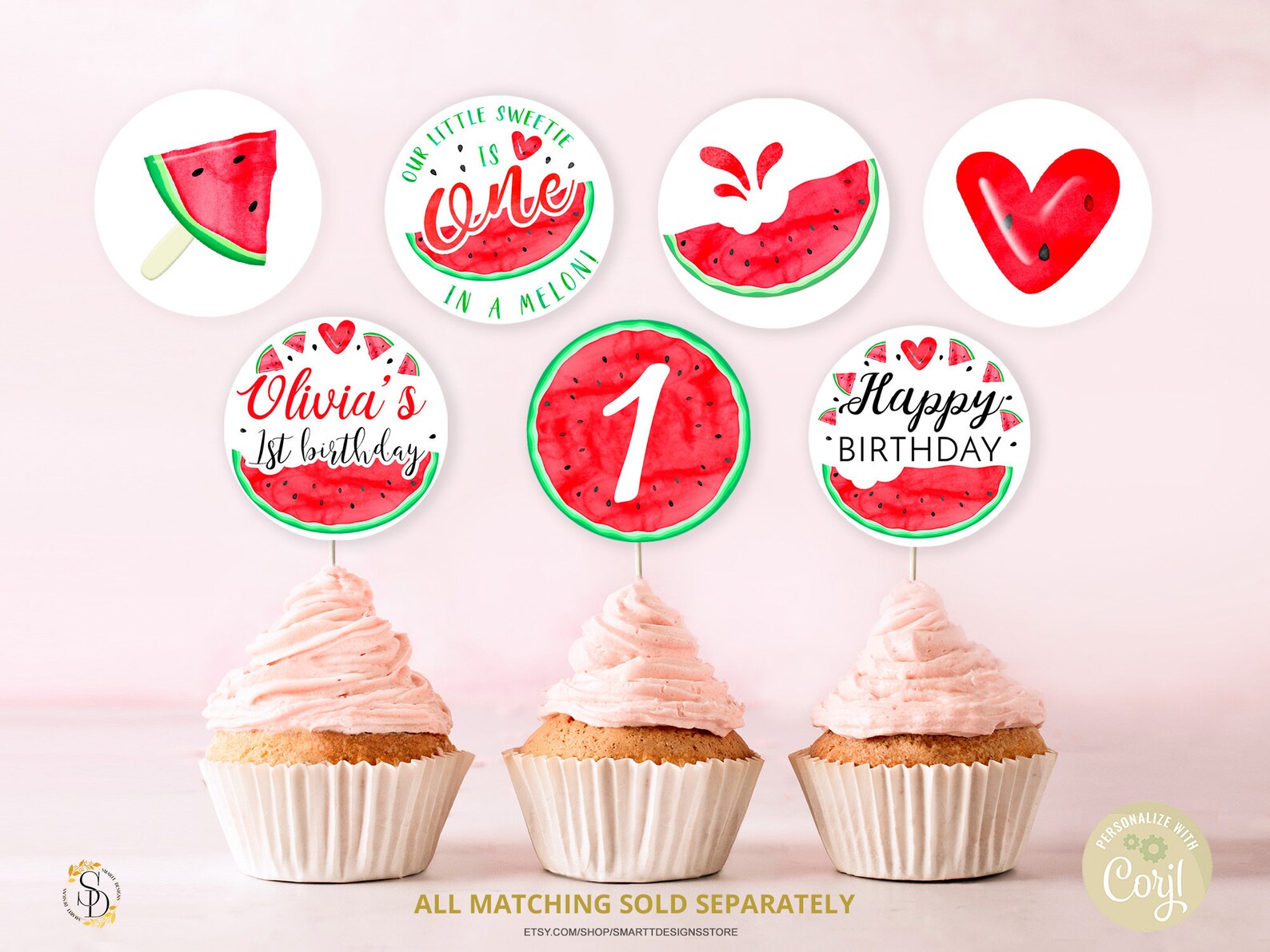 Editable First Birthday Watermelon Party Welcome Sign, Sweet Party ...