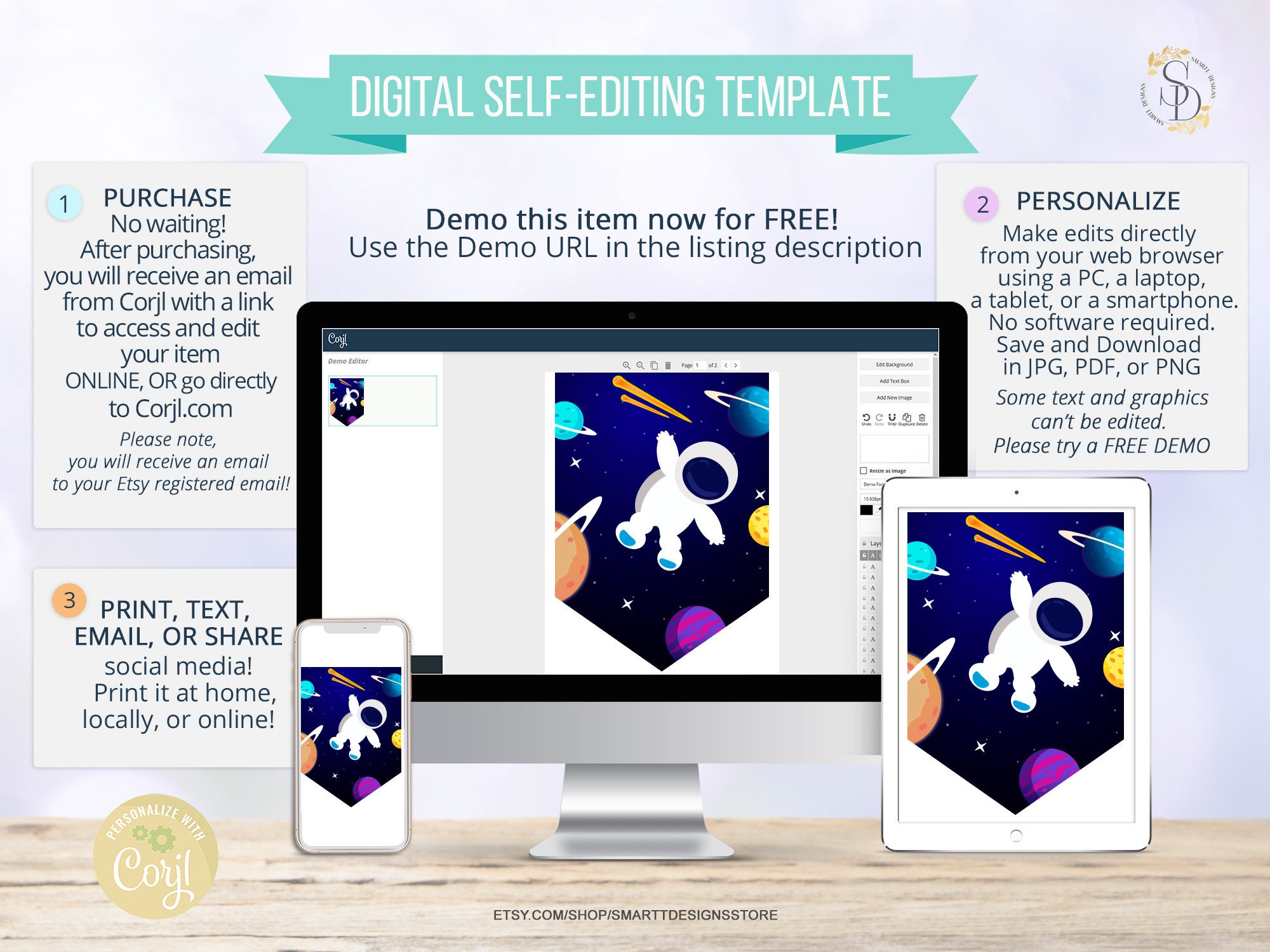 Editable Outer Space Happy Birthday Banner, Personalized Boy First ...