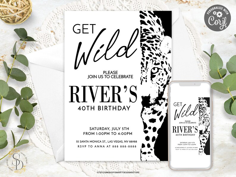 Panther Birthday Invitation: Get Wild, Any Age (printable Template) - Etsy