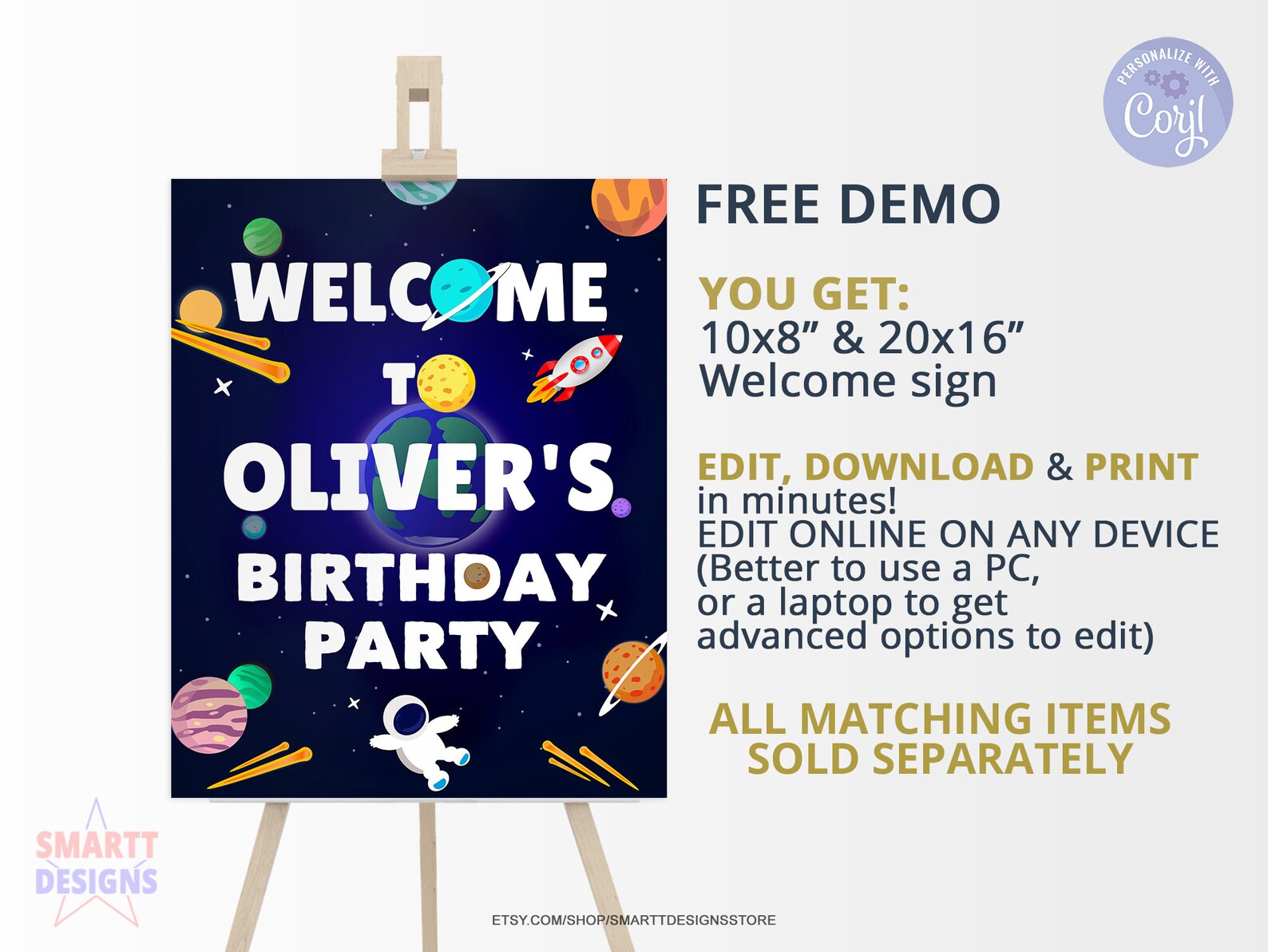 Editable Outer Space Happy Birthday Banner, Personalized Boy First ...