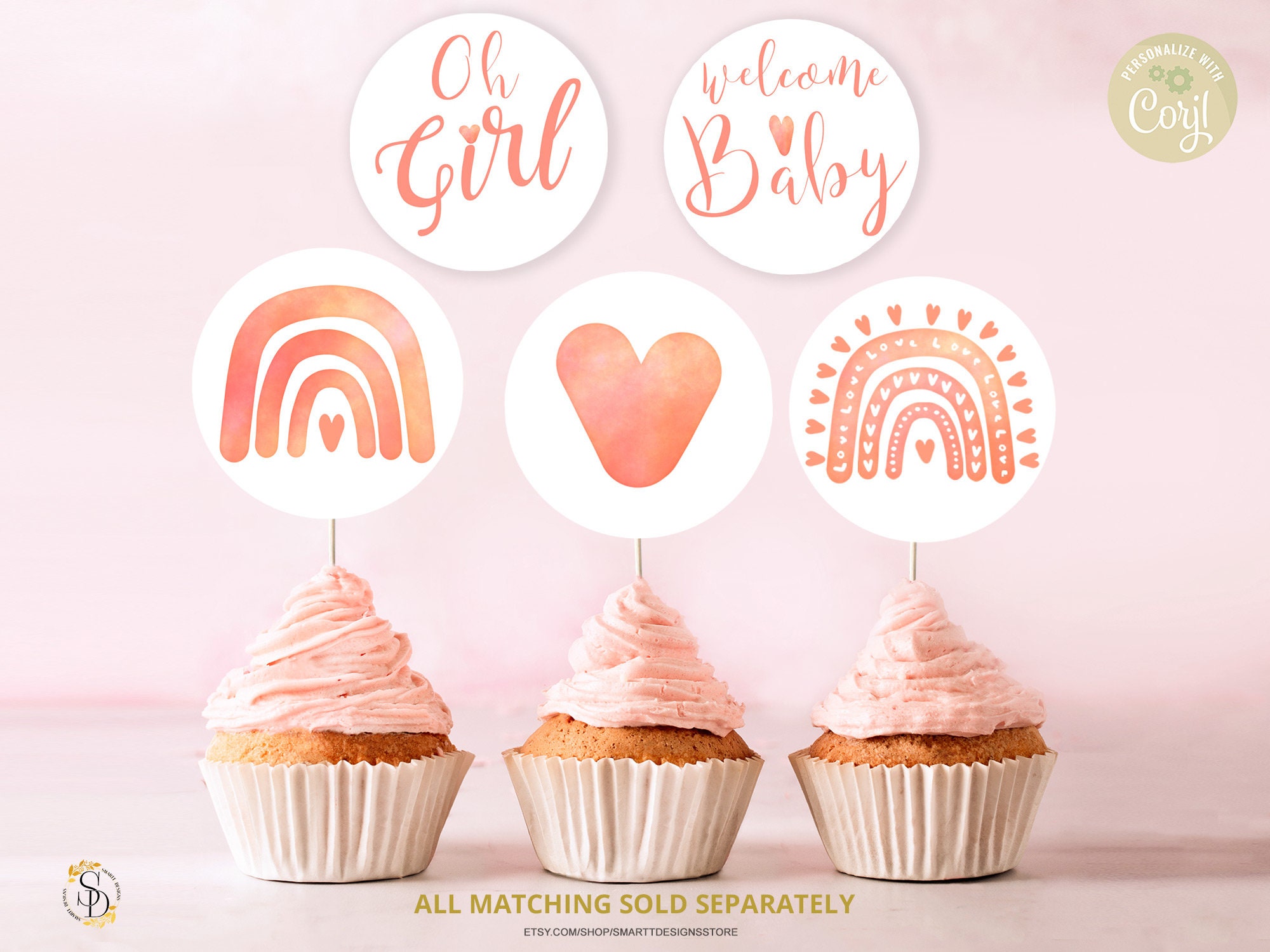 Rainbow Baby Shower Favor Tag Template: Printable Thank You Sticker ...