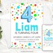 Editable Boy 4th Birthday Polka Dots Invitation, Boy Fourth Party ...