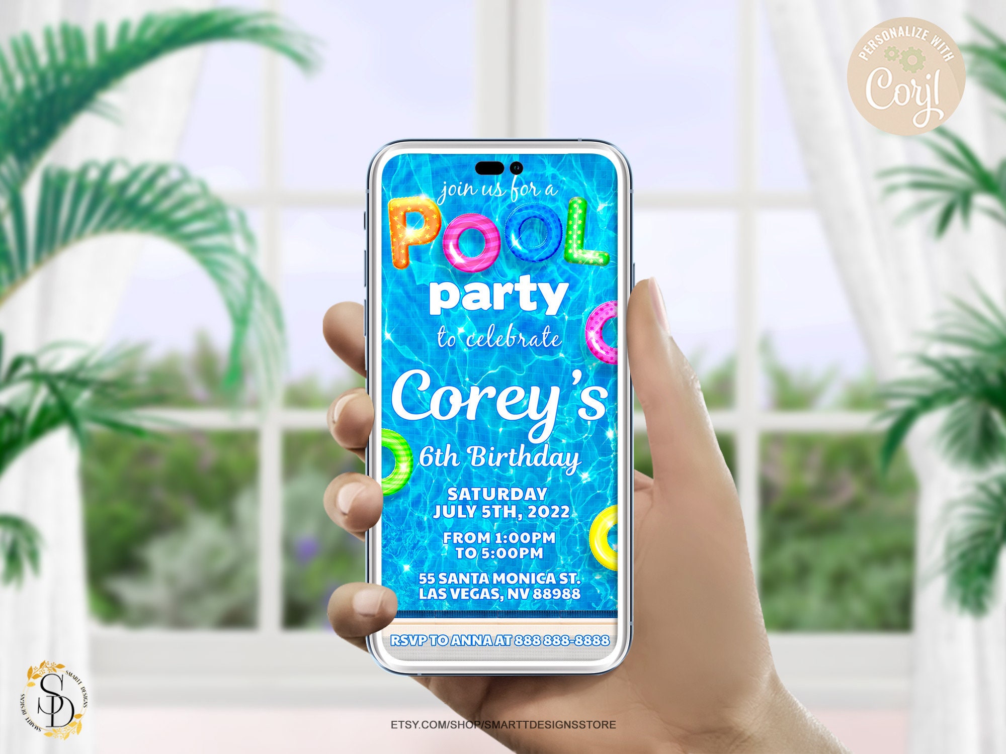 Editable Pool Birthday Party Gift Labels Swimming Party - Etsy