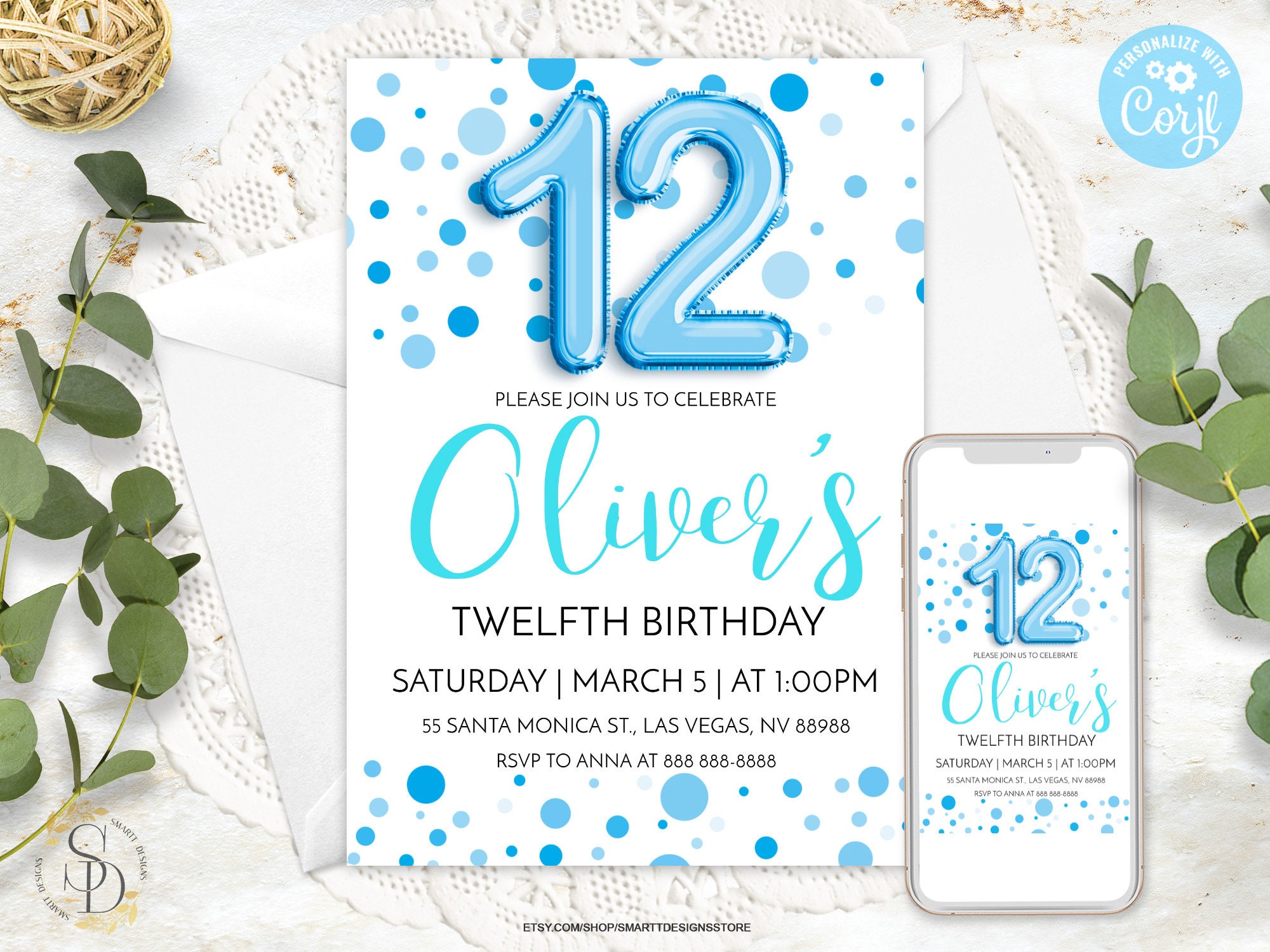 12th Birthday Party Invitations Templates