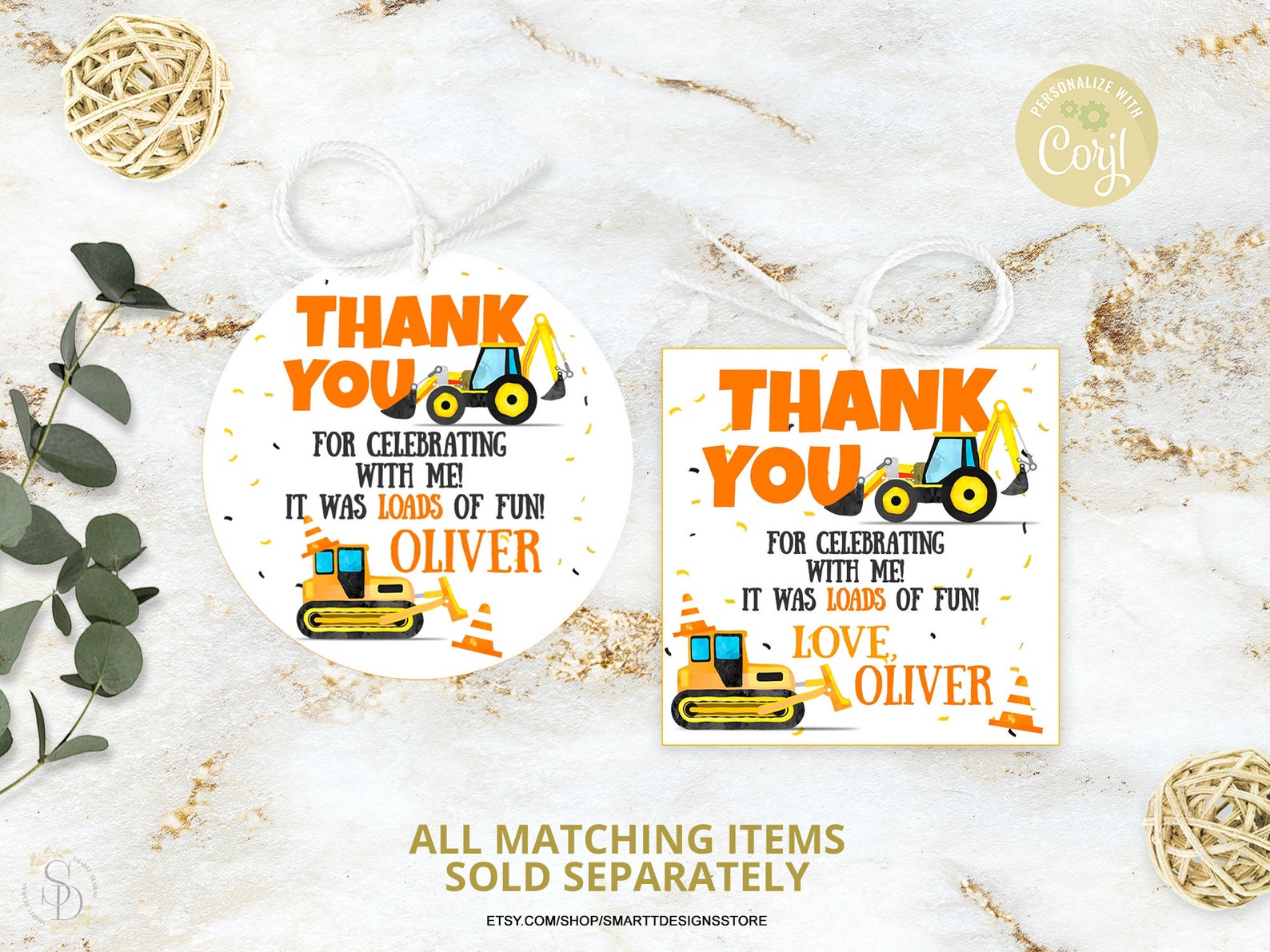 Editable Construction Birthday Party Water Bottle Labels, Dump Truck ...