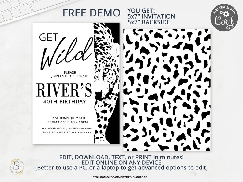 Panther Birthday Invitation: Get Wild, Any Age (printable Template) - Etsy