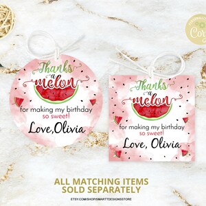 Editable Sweet Melon Summer Party Celebration Bottle Labels, Watermelon ...