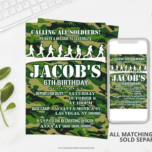 Editable Army Birthday Thank You Tag, Boy Military Party Favor Labels ...