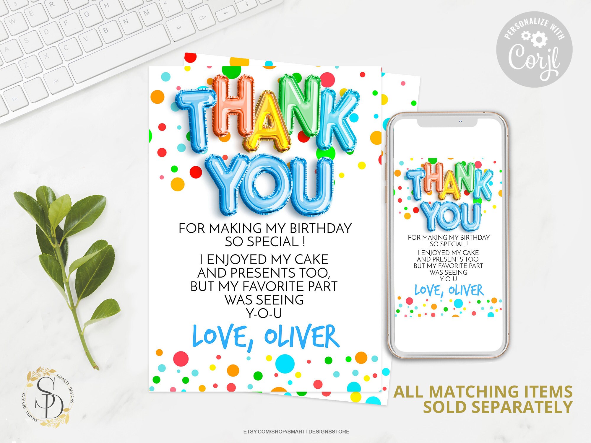Editable Polka Dots Birthday Thank You Tag, Kids Party Favor Labels ...