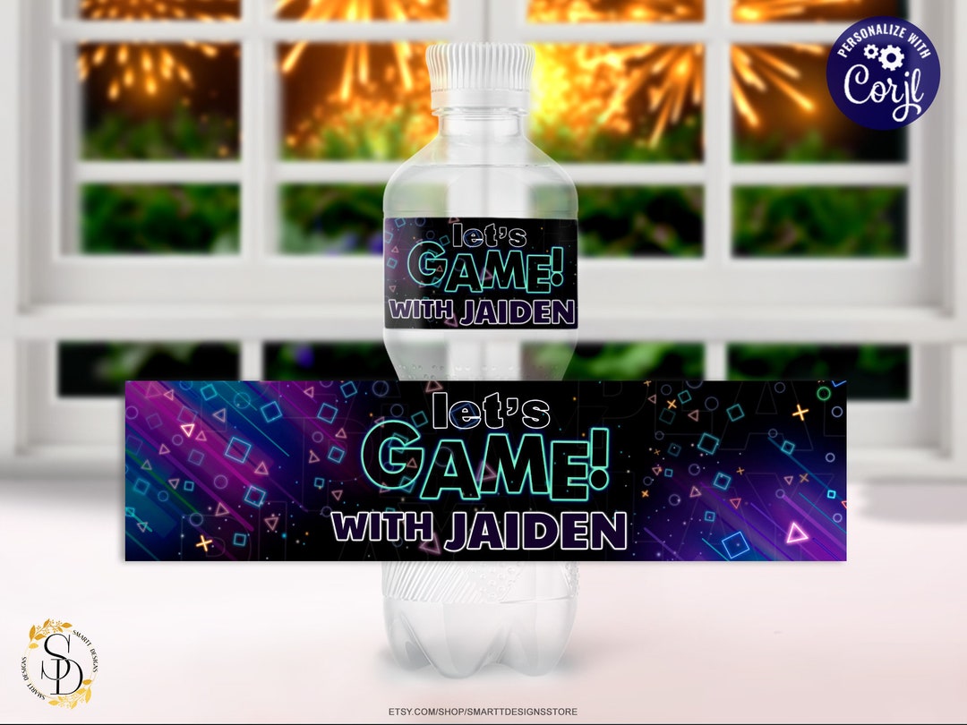 Editable Video Game Party Water Bottle Labels (digital) - Etsy