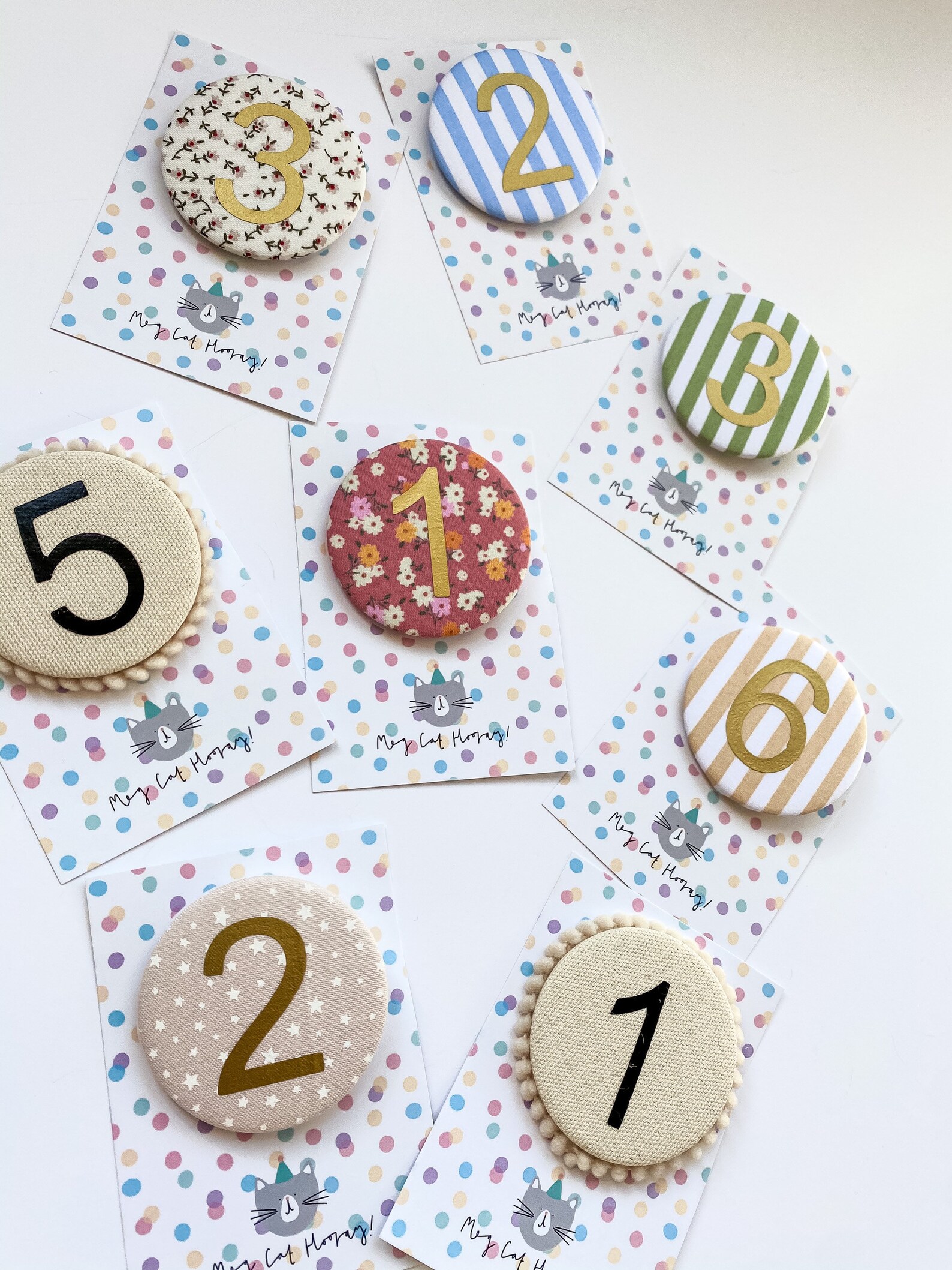 Birthday Number Badge Age Badge Patterned Fabric Badge - Etsy