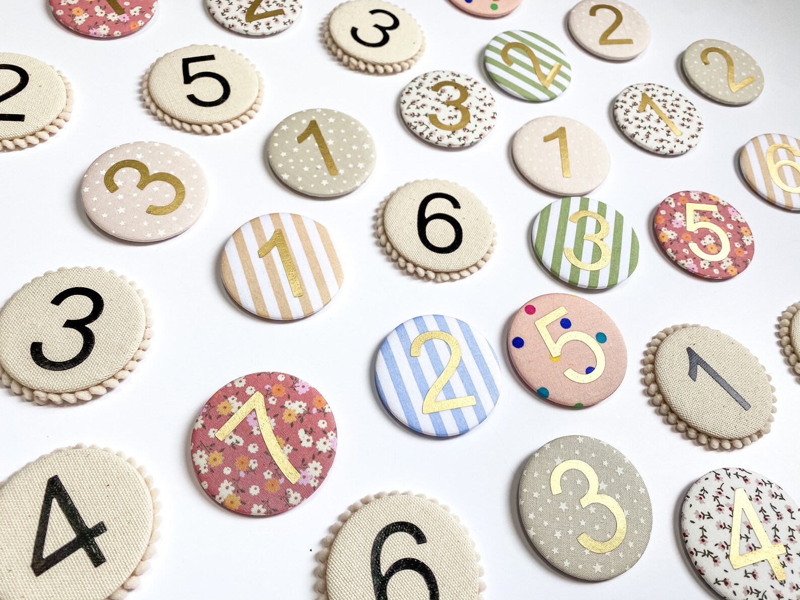 Birthday Number Badge Age Badge Patterned Fabric Badge - Etsy