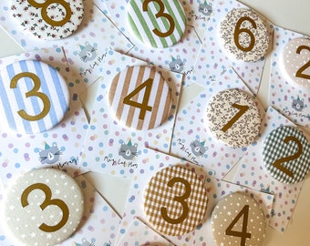 Birthday Number Badge, Age Badge, Patterned Fabric Badge - Etsy
