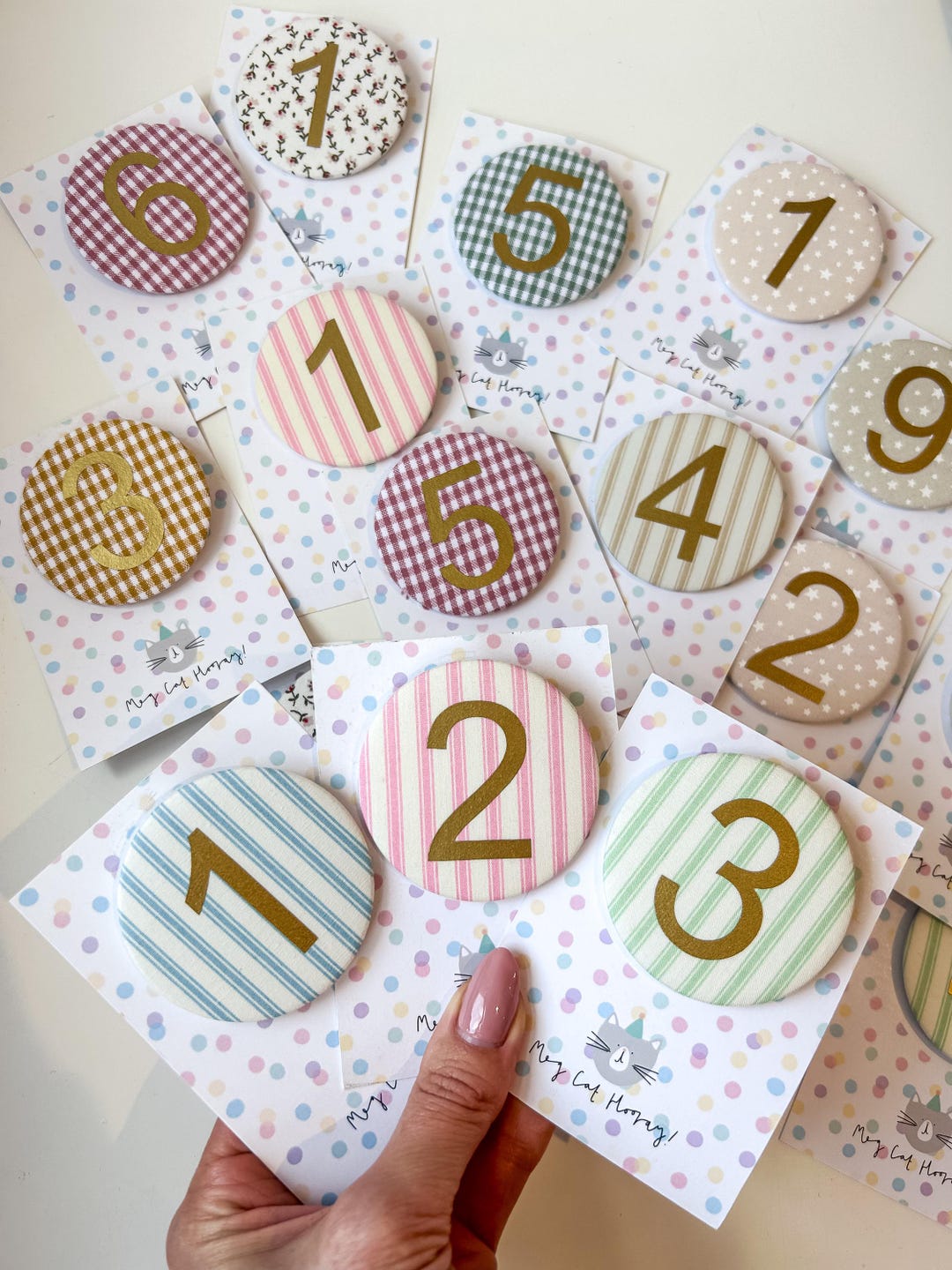 Birthday Number Badge, Age Badge, Patterned Fabric Badge - Etsy UK