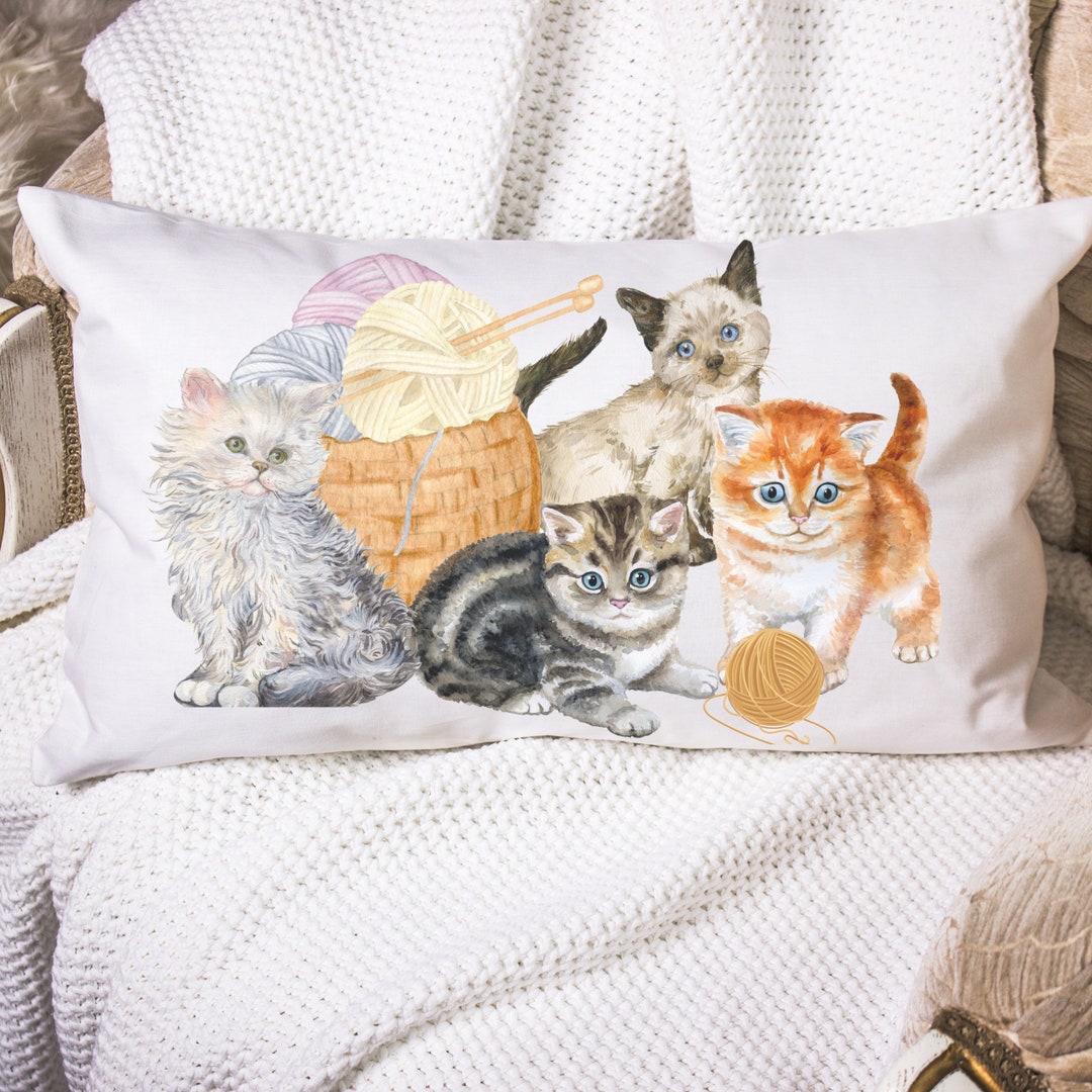 Coquette Aesthetic Lumbar Throw Pillow, Kitten Pillow, Coquette Room ...