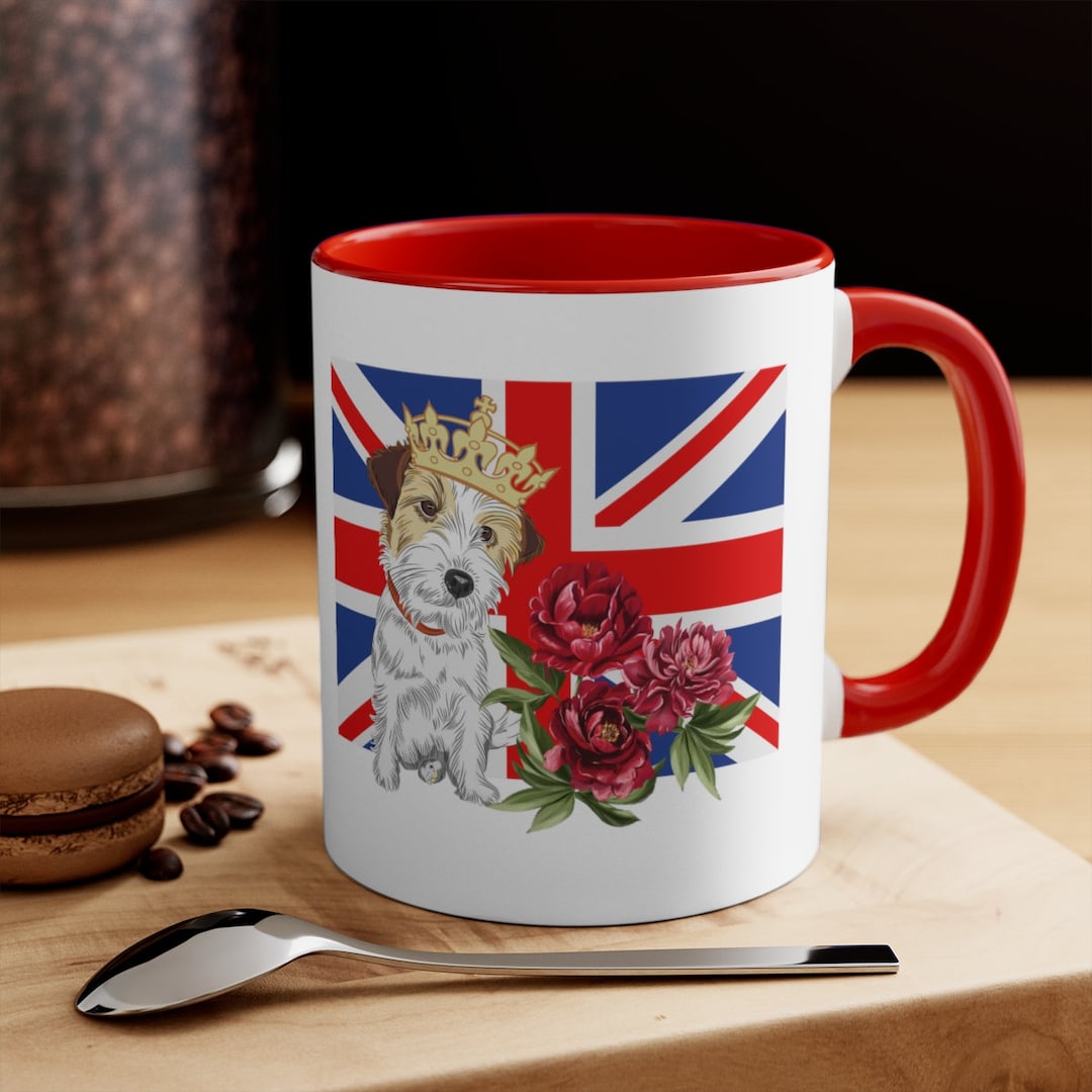 King Charles, Jack Russell Mug, Queen's Platinum Jubilee Coffee or Tea ...