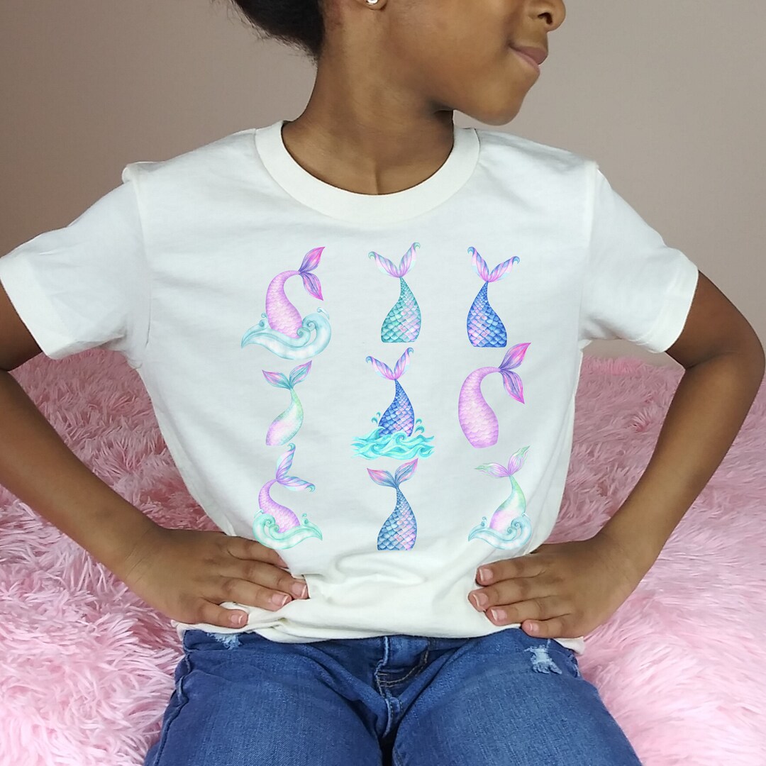 Mermaid Tail Shirt, Kids Mermaid T Shirt, Little Girl's Mermaid T-shirt ...