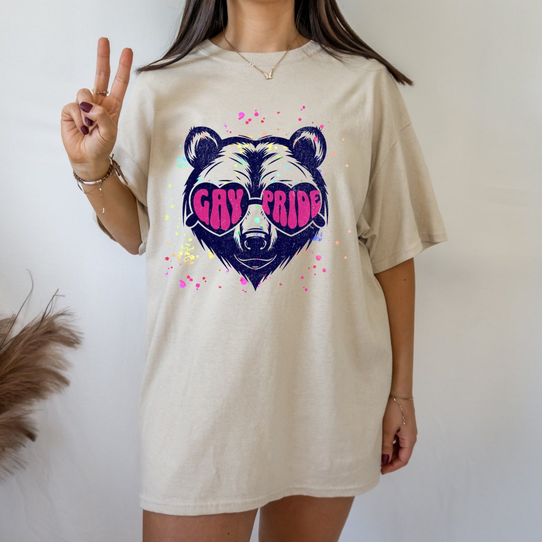 Gay Pride Paint Splattered Shirt, Bear T-shirt, Cute Coming Out Shirt ...