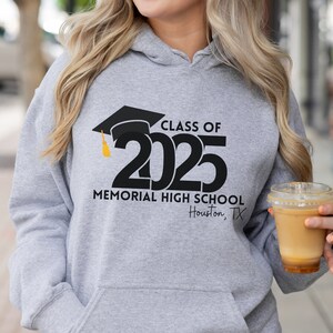 Personalized Graduation Hoodie, High School Grad Gift, 2025 Graduate ...