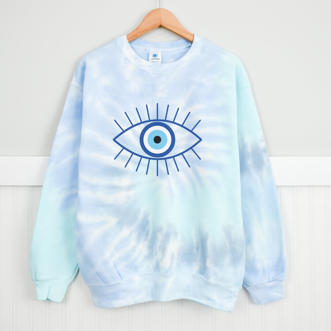 Evil Eye Tie Dye Sweatshirt, Crewneck Evil Eye Sweater, Evil Eye ...