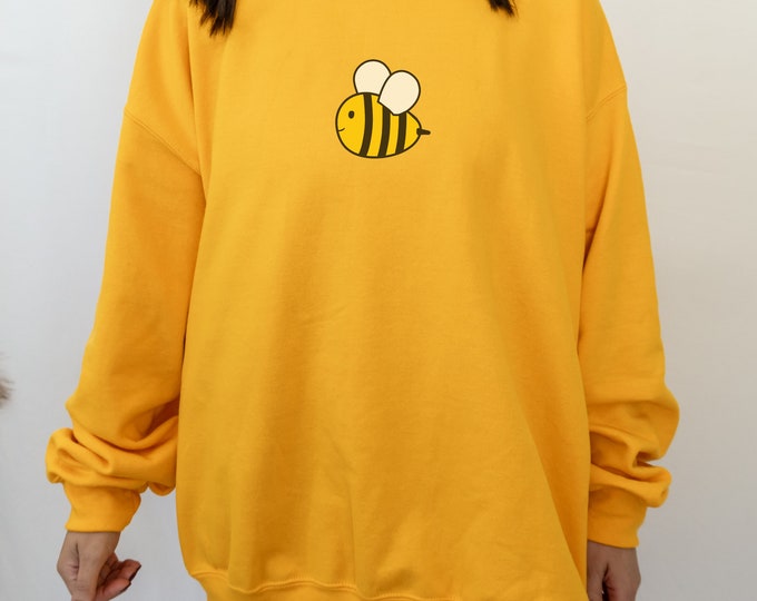 Embroidered Bumble Bee Sweatshirt | Embroidered Bee Crewneck | Cute ...