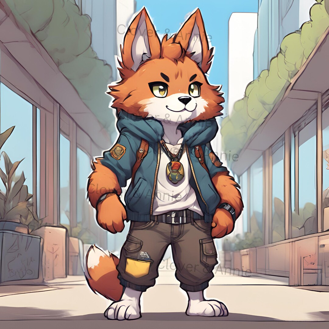 Anthro Digital Art, Furry OC, Full Body Fursona PFP, Headshot ...