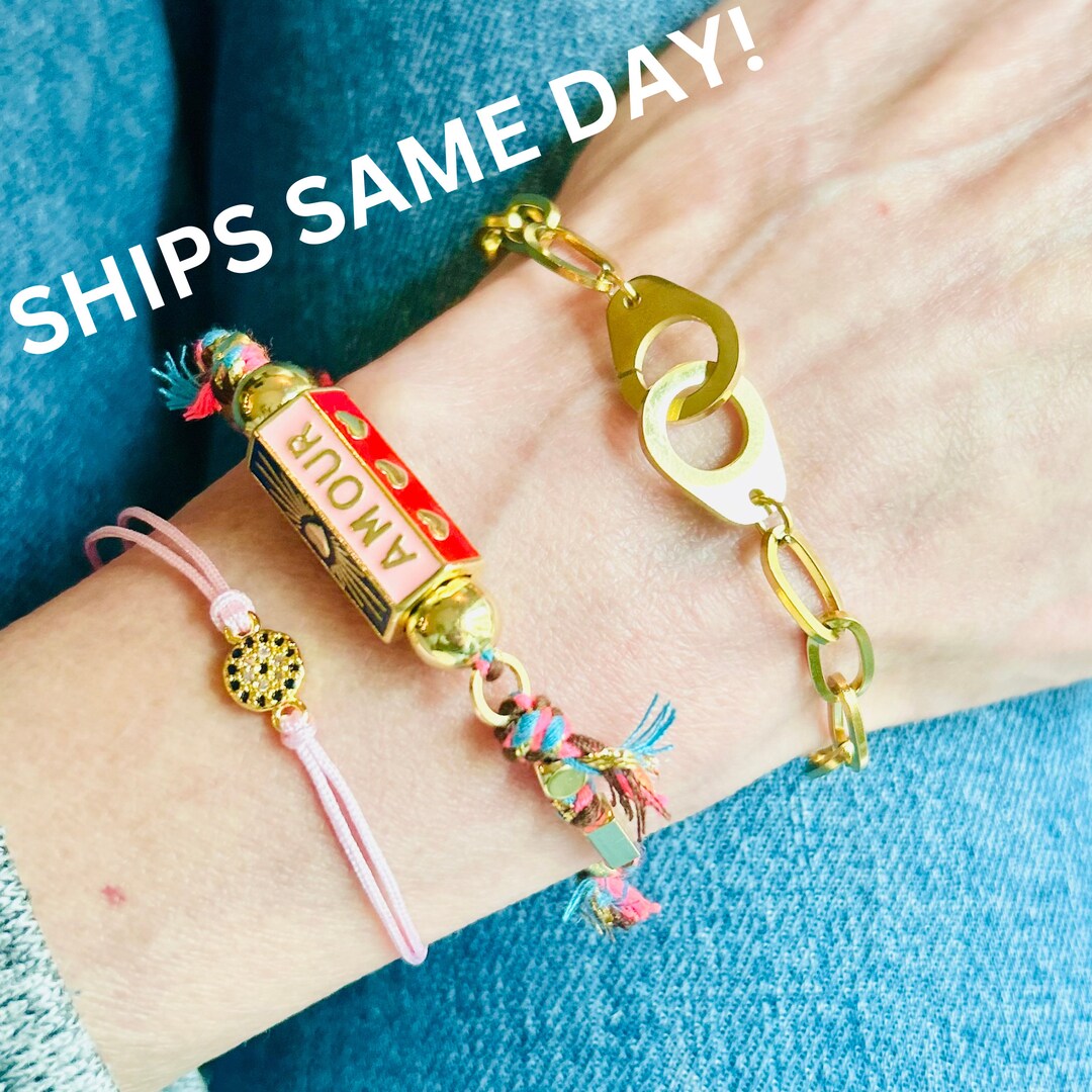 Boho Stacking Bracelets, Custom Pink Stack, Friendship Bracelets, Best ...