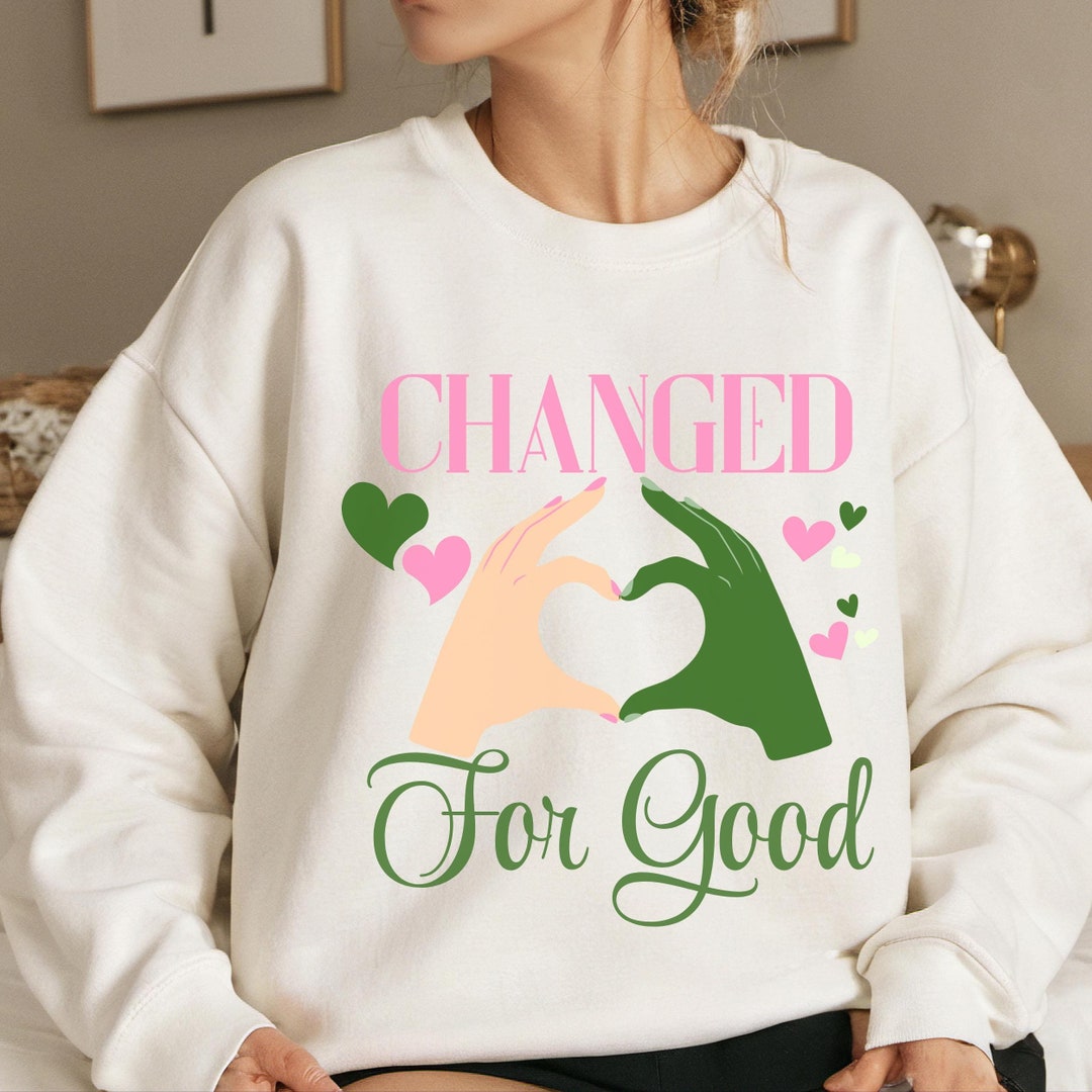 Changed for Good Wicked Crewneck Sweatshirt | Glinda & Elphaba Heart ...