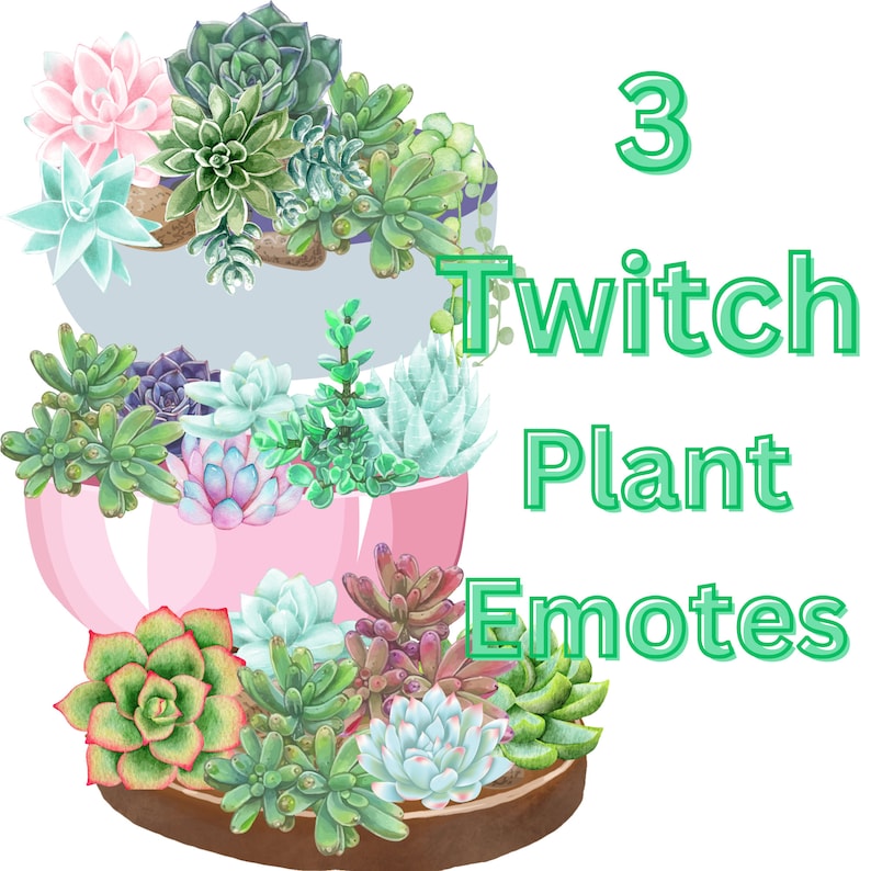 Twitch Emotes, Plant Emotes for Discord & Twitch, Succulent Garden ...