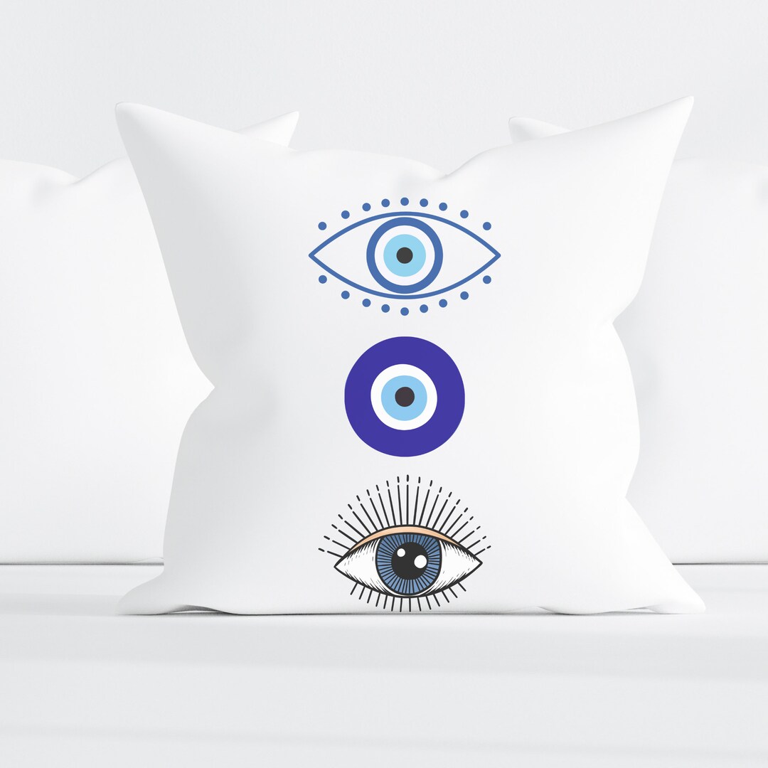 18x18, Evil Eye Throw Pillow Covers, Home Decor, Good Luck Gits, Lucky ...
