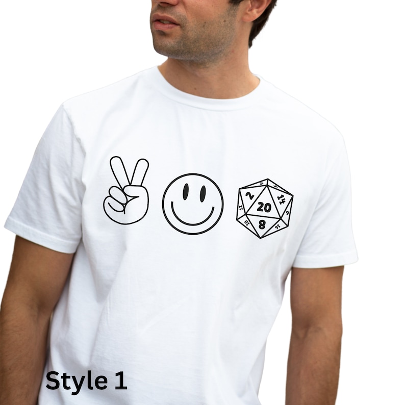DND Dice Shirt, Peace Love DND Shirt, Dungeons & Dragons Dice Tshirt ...