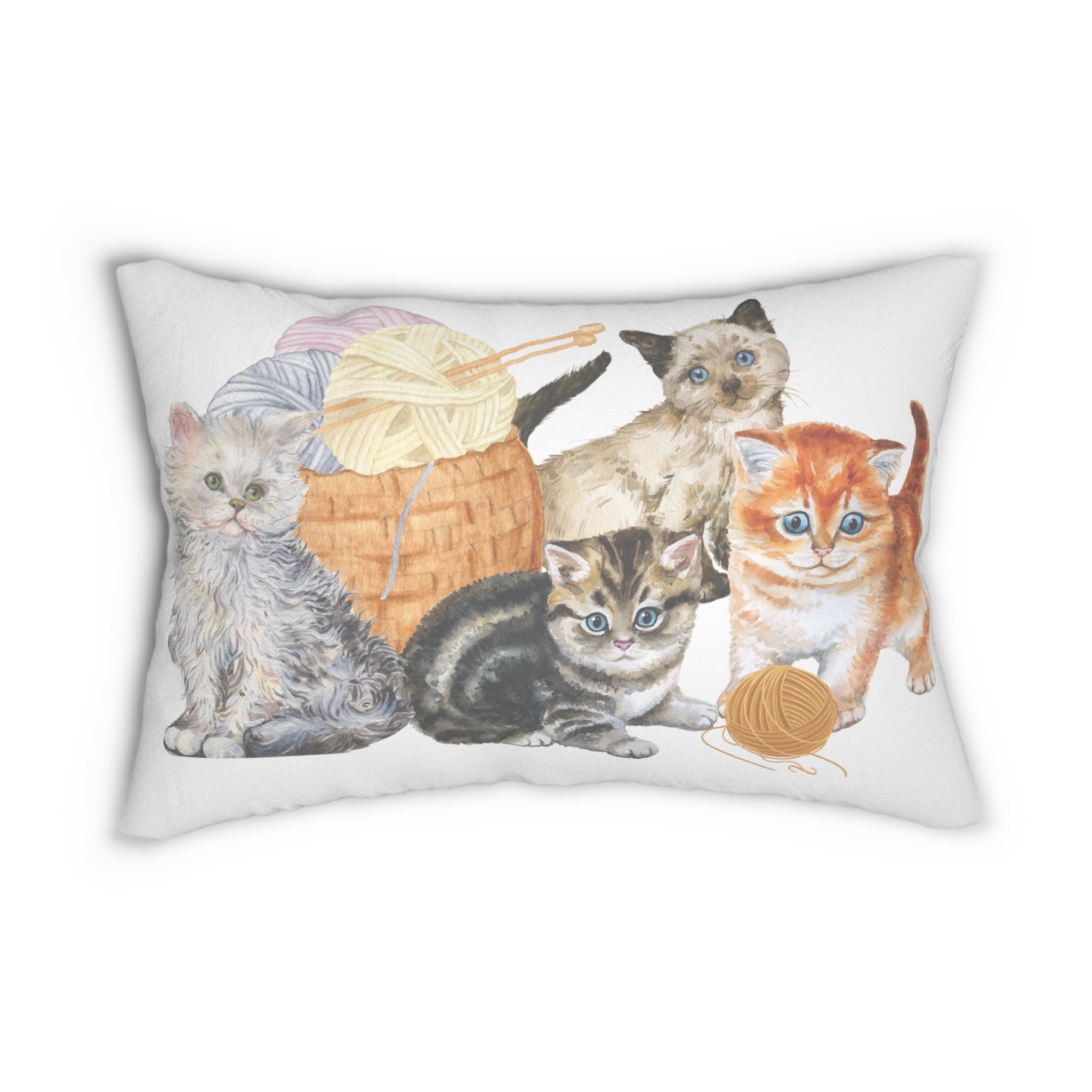 Coquette Aesthetic Lumbar Throw Pillow, Kitten Pillow, Coquette Room ...