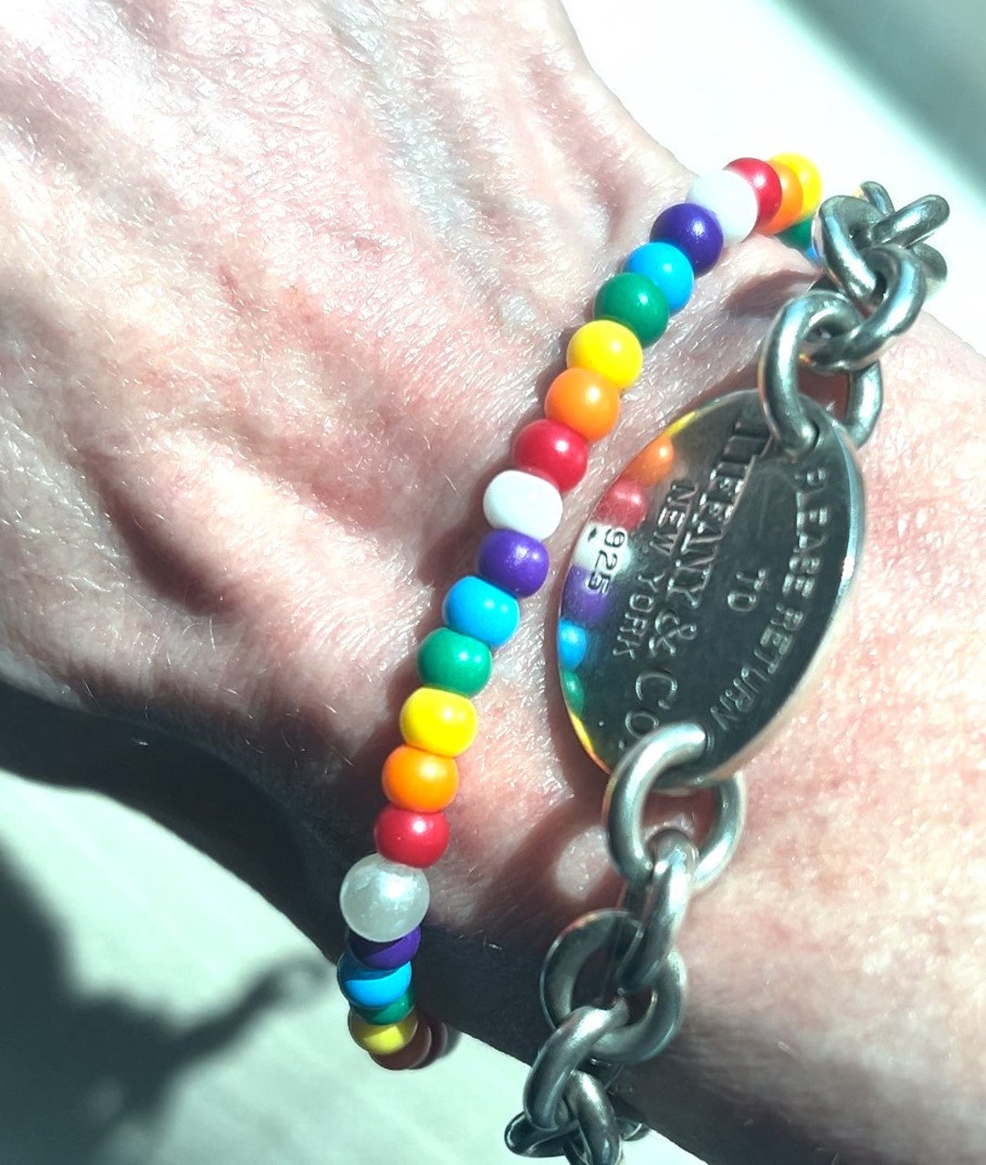 Pride Rainbow Bracelets, Rainbow Stretchy Bead Bracelet, LGBTQIA Month Bracelet, Love is Love ...