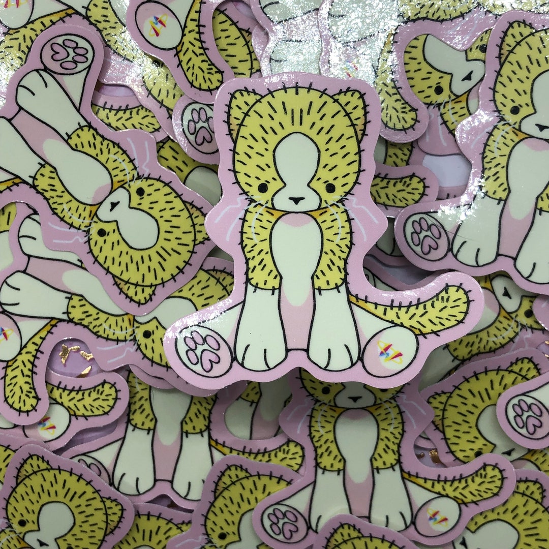 Cat Plushie Waterproof Vinyl Sticker - Etsy