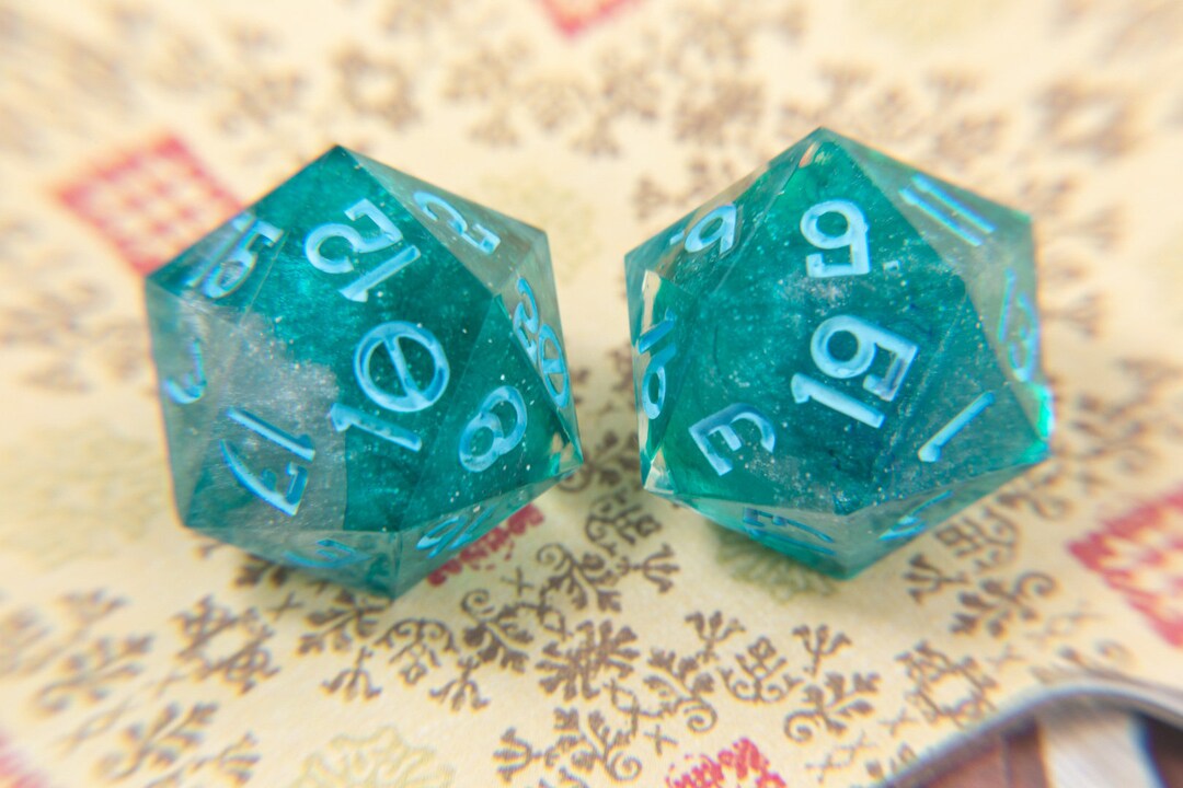 Ocean Gem - D20 Pair:handmade Resin Dice for Ttrpg/dice for Dungeons ...