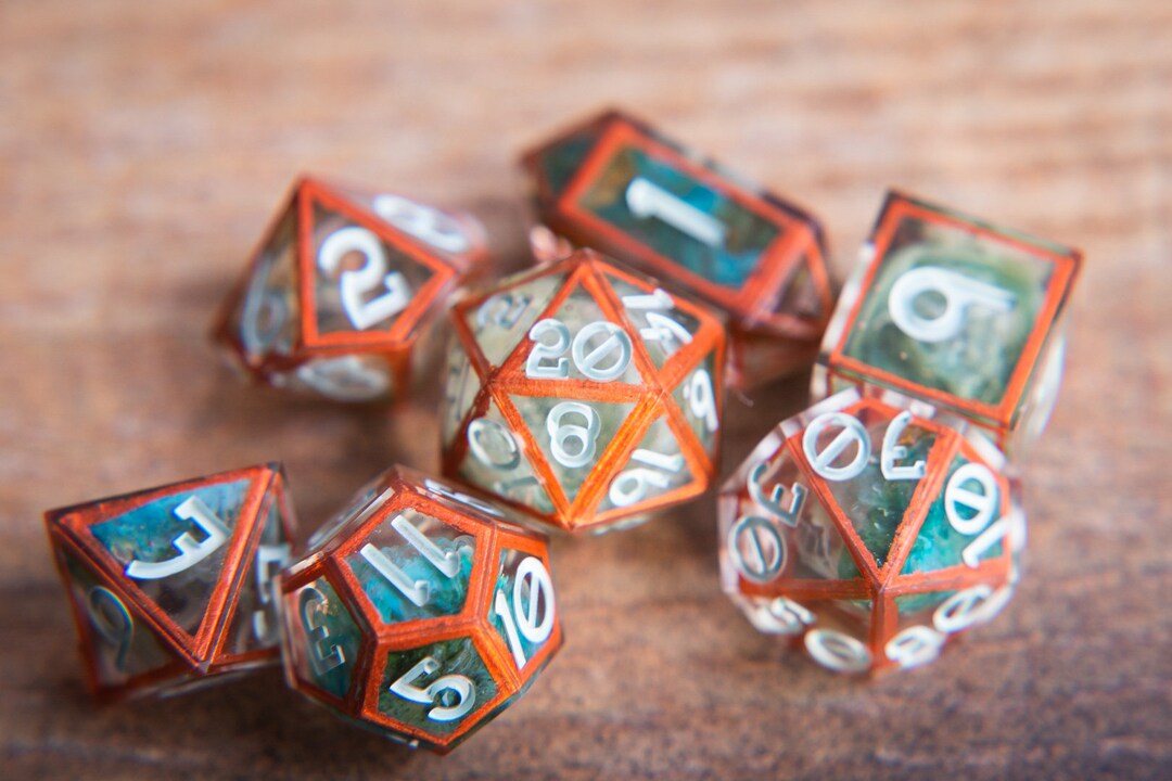 The Forgotten Terrarium 7 Piece Dice Set: Handmade Resin Dice Set for ...