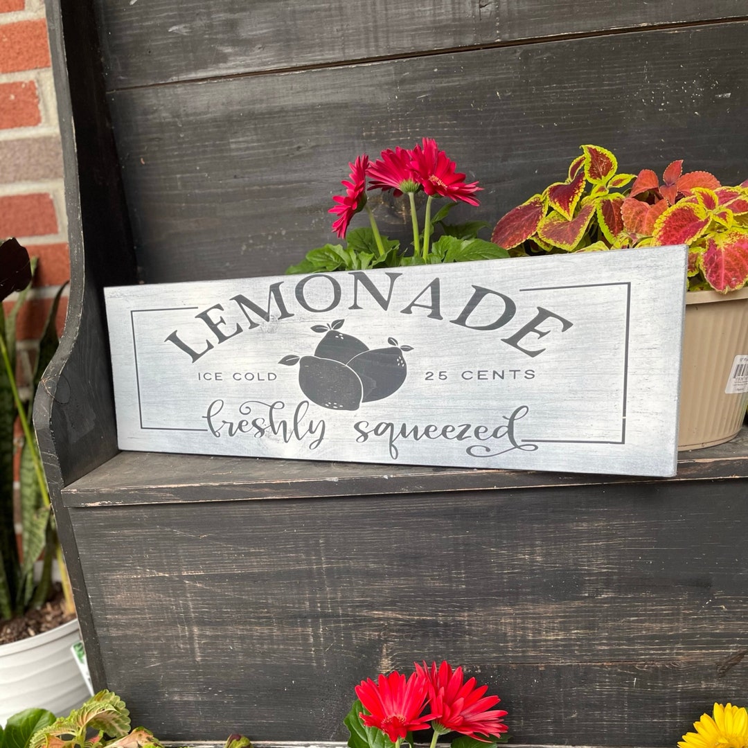 Easy Peasy Lemon Squeezy, Lemon Decor, Hand Painted Distressed Sign ...