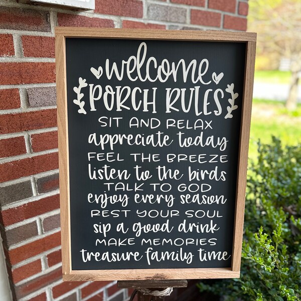 Porch Rules Sign - Etsy