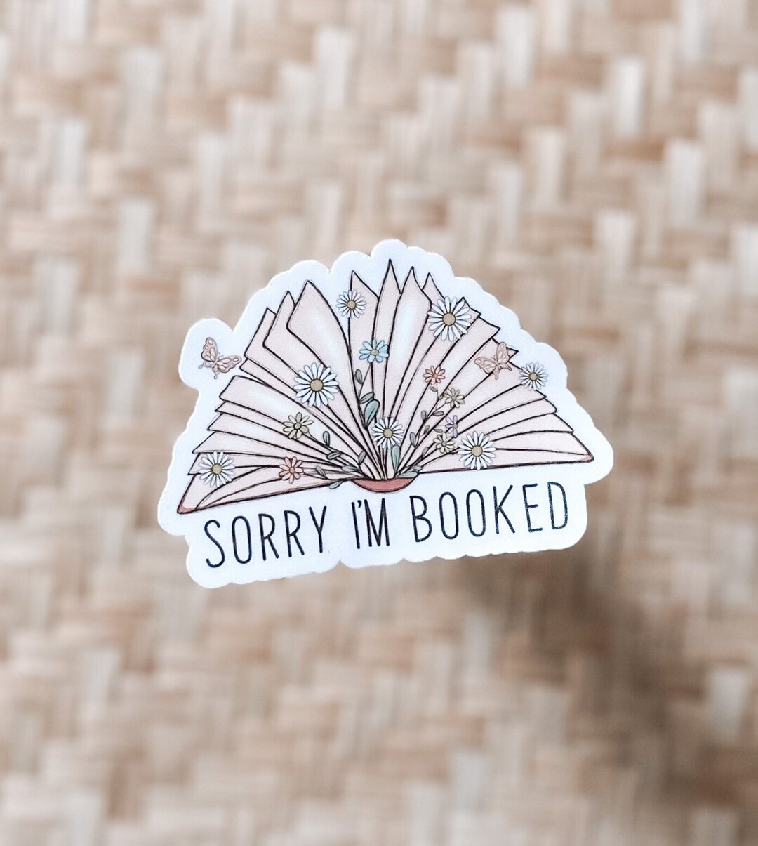 Floral Book Sticker Open Book Sticker Reading Sticker Book - Etsy