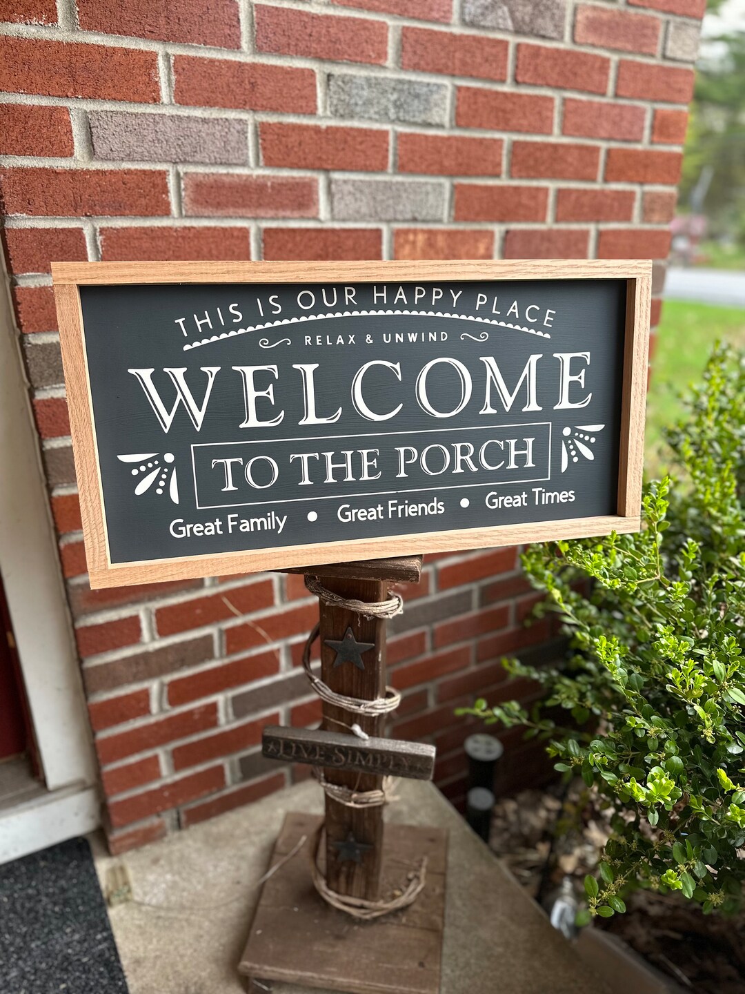 Welcome to Our Porch Sign, Wood Sign for Porch, Framed Porch Sign ...