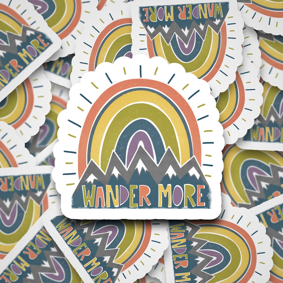 Mountain Scene Sticker, Outdoorsy Decal, Waterproof Vinyl Sticker ...