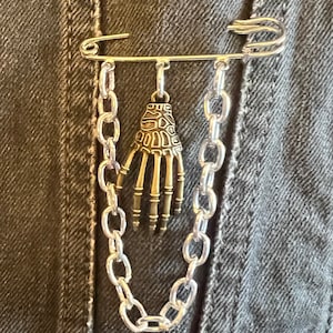 Punk Rock Industrial Safety Pin With Chains. Metal, Battle Vest, Punk ...