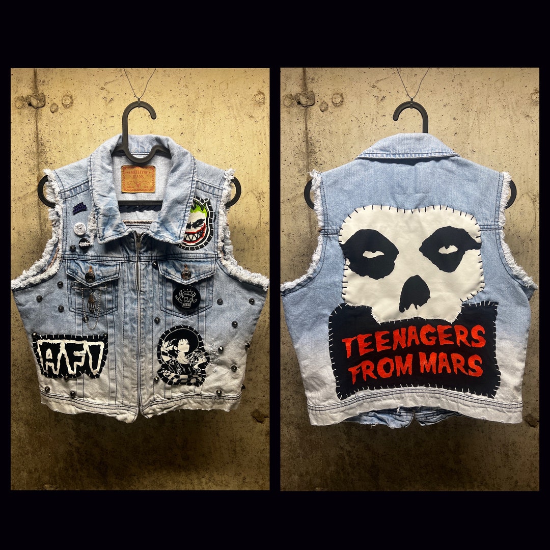New Custom Misfits/afi Studded Punk Battle Vest. - Etsy