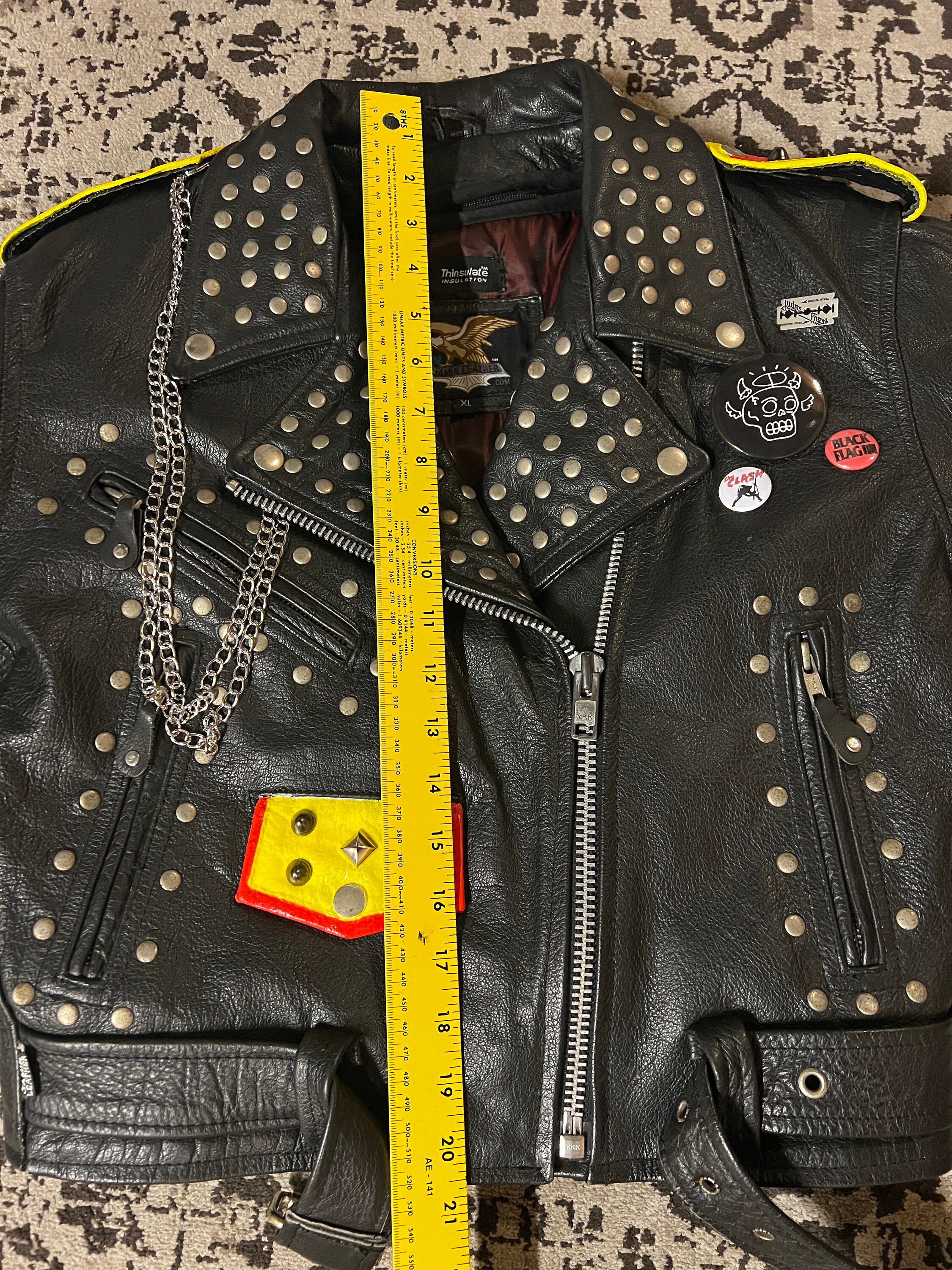 Custom Made Hand Painted Misfits Leather Jacket. Studded Jacket. Battle ...